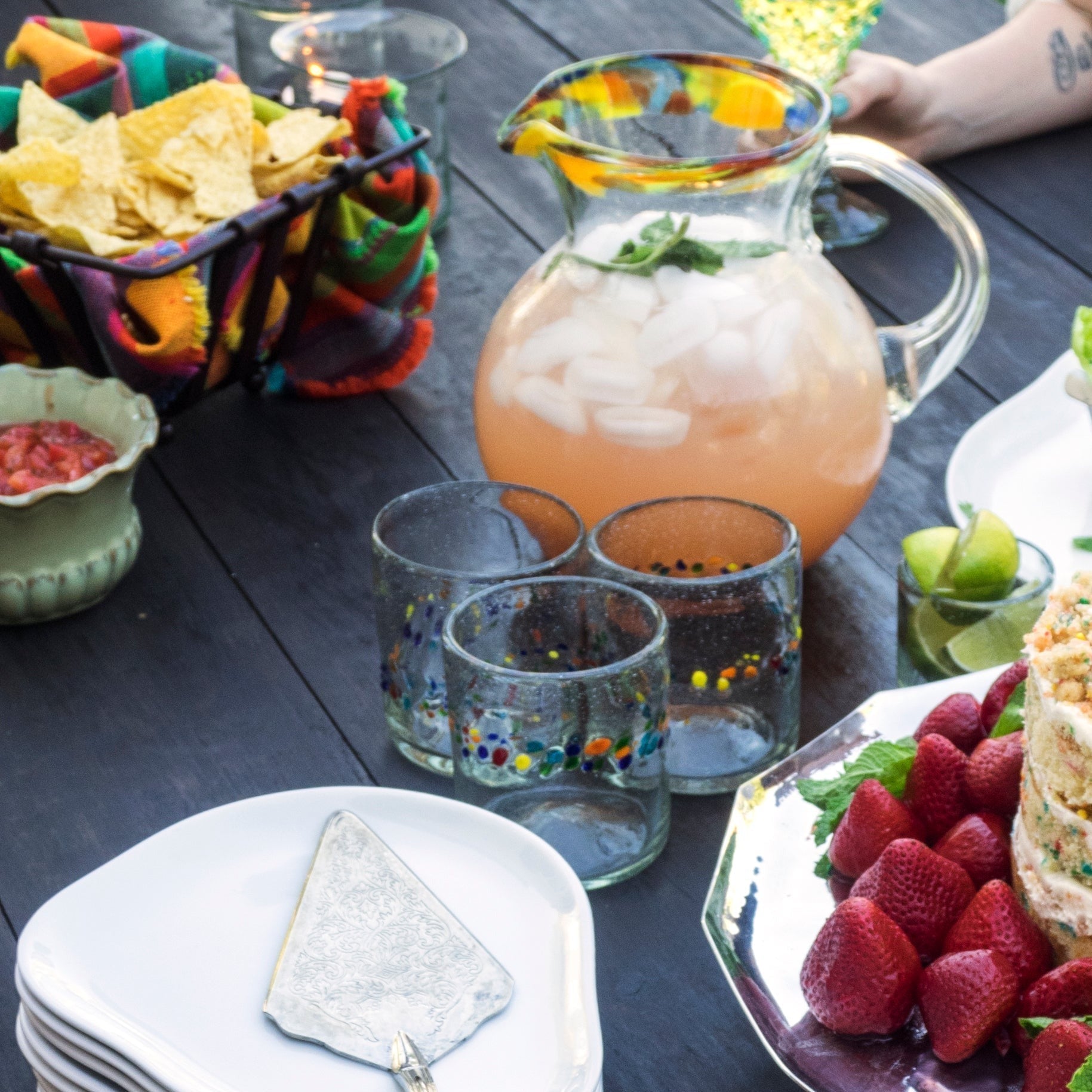 Confetti Rim Bola Pitcher - 80 oz – Orion Trading & Design